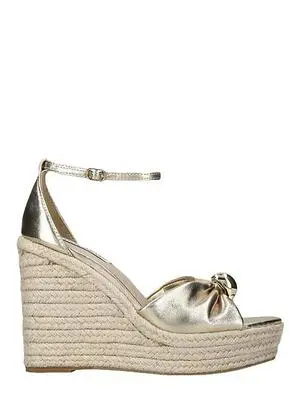 Steve Madden Taliya 977 Leather Wedge Sandals - Gold