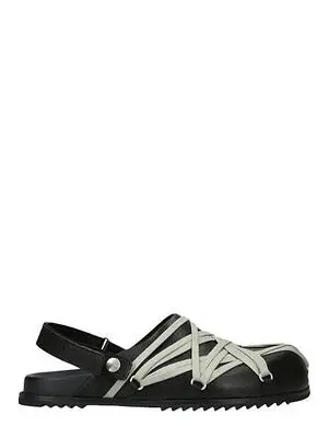 Rick Owens Megalace Granola Leather Mules - Black
