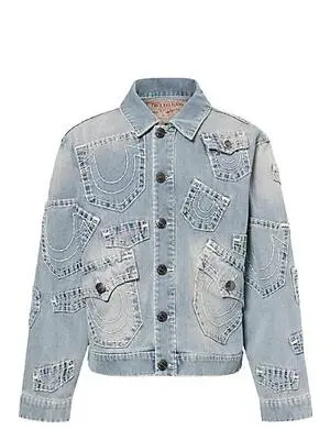 True Religion Multi-pocket Super T Denim Jacket - Grendal Light Wash