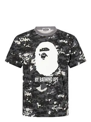 A BATHING APE Pixel Camo Graphic-print Cotton T-shirt - Black