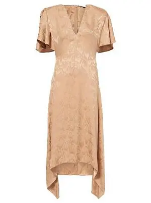 Stella McCartney Leopard-pattern V-neck Midi Dress - Caramel