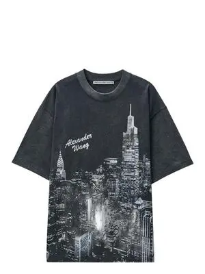 Alexander Wang Graphic Short Sleeve T-shirt - Washed Black