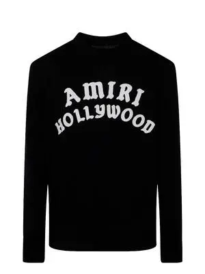 Amiri Hollywood Knit Crewneck Sweatshirt - Black