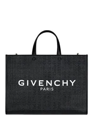 Givenchy Medium G Tote Shopping Bag In 4g Coated Canvas - Black