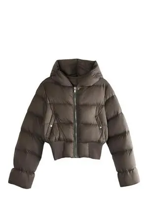 Rick Owens Giacca Piumino Hooded Jacket Dark Dust