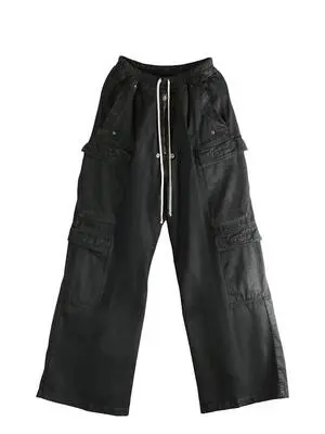 Rick Owens Double Cargo Jumbo Belas Pants - Black Wax