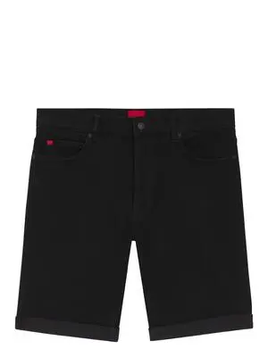 Hugo Tapered-fit Stretch Denim Shorts - Black