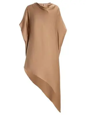 Simkhai Sadia Oversized Satin Mini Dress - Tan