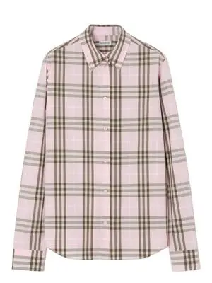 Burberry Regular Fit Check Cotton Shirt - Mallow Pink