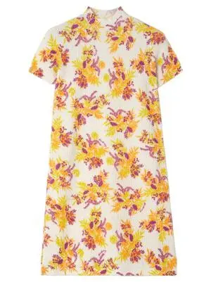Burberry Floral Cotton Blend Dress - Allium Purple
