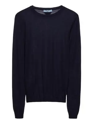 Prada Cashmere And Silk Crew-neck Sweater - Navy
