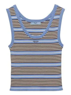 Prada Cotton Knit Tank Top - Light Blue