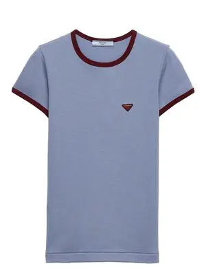 Prada Cotton T-shirt - Aviator Blue/burgundy