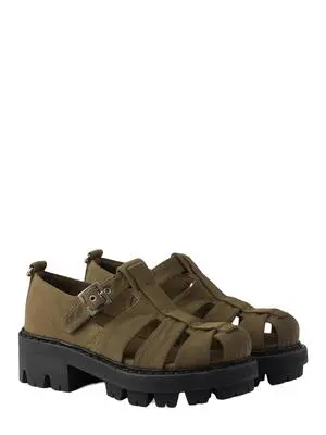 Prada Canvas Fisherman Sandals - Military Green