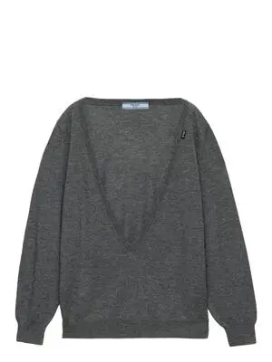 Prada Cashmere V-neck Sweater - Slate Gray