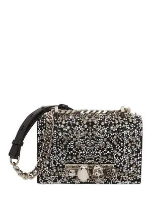 Alexander McQueen Crystal-embellished Mini Jewelled Satchel - Black