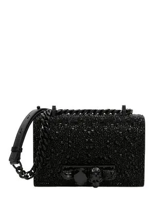 Alexander McQueen Crystal-embellished Mini Jewelled Satchel - Black