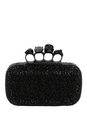 Alexander McQueen Knuckle Clutch With Chain - Black