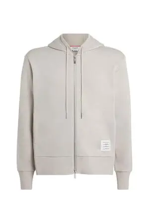 Thom Browne Cotton 4-bar Zip-up Hoodie - Beige
