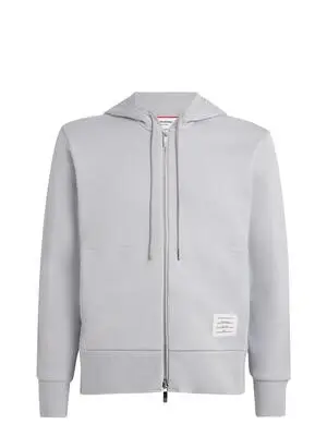 Thom Browne Cotton 4-bar Zip-up Hoodie - Grey