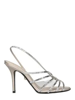 ALEVI MILANO Satin Heeled Sandals - Silver