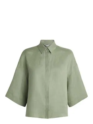 Max Mara Linen Boxy Shirt - Green