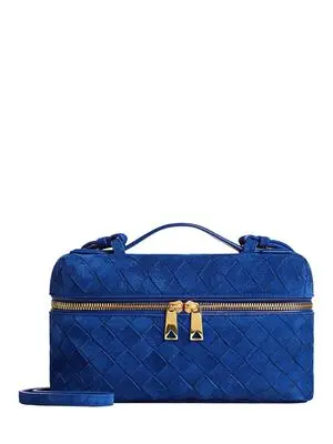 Bottega Veneta Suede Vanity Case - Blue