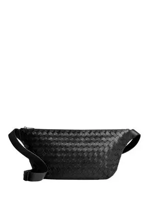 Bottega Veneta Leather Intrecciato Day Sling Bag - Grey