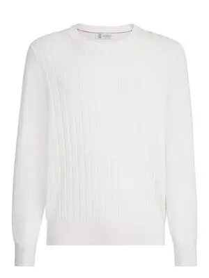Brunello Cucinelli Cotton Rib-knit Sweater - White