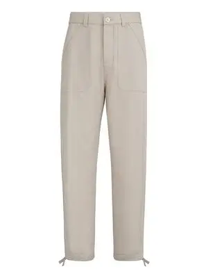 Brunello Cucinelli Linen-cotton Drill Trousers - Brown