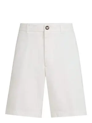 Brunello Cucinelli Cotton Gabardine Bermuda Shorts - White