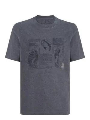 Brunello Cucinelli Cotton Graphic T-shirt - Grey