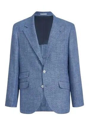 Brunello Cucinelli Wool-silk-linen-cashmere Deconstructed Blazer - Blue