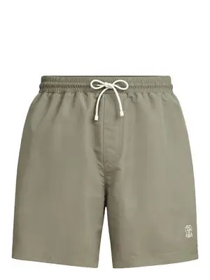 Brunello Cucinelli Embroidered Swim Shorts - Brown