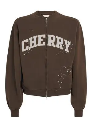 CHERRY LOS ANGELES Cotton Logo Zip-up Jacket - Brown