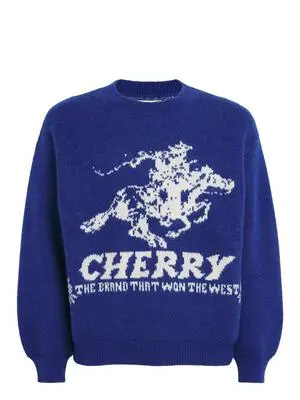 CHERRY LOS ANGELES Alpaca-blend Won The West Sweater - Blue