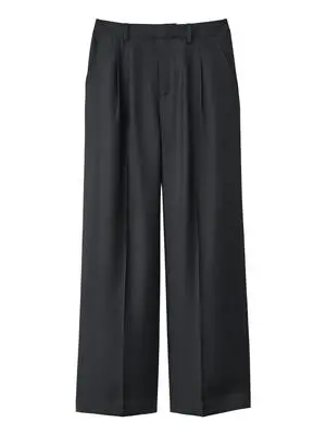 LISA YANG Wide Leg Tailored Trousers - Midnight