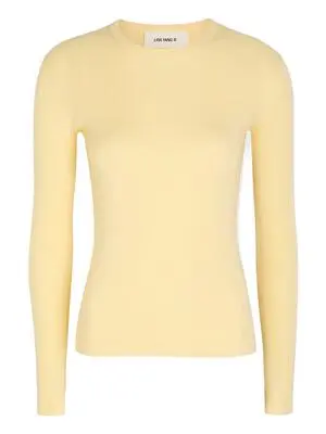 LISA YANG T-shirt Long Sleeve Vivian Cashmere - Light Yellow