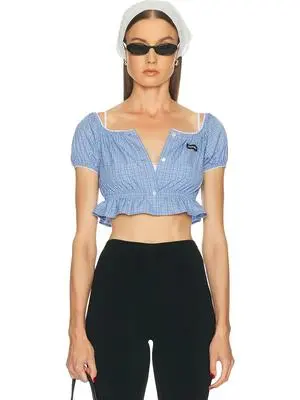 MIU MIU Cropped Checkered Blouse