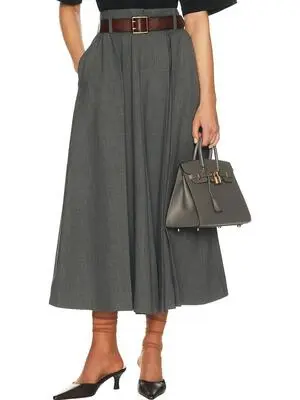 HELSA Wool Blend Pleated Skirt - Medium Heather Grey