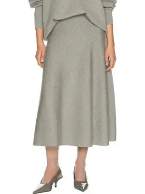 HELSA Xanthe Knit Skirt - Light Grey
