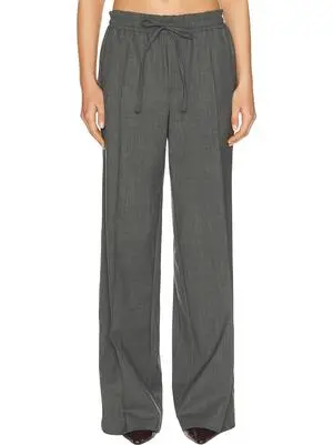 HELSA Wool Blend Drawcord Trousers - Medium Heather Grey
