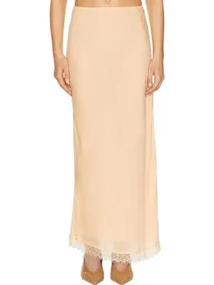 HELSA Viscose Satin Slip Skirt - Fawn