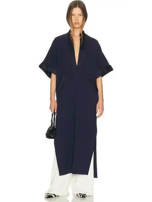 HELSA The Magda Dress In Thick Crepe - Navy