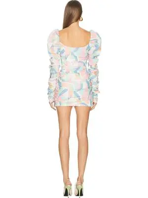 Caroline Constas Maxine Puff Sleeve Mini Dress - Multi