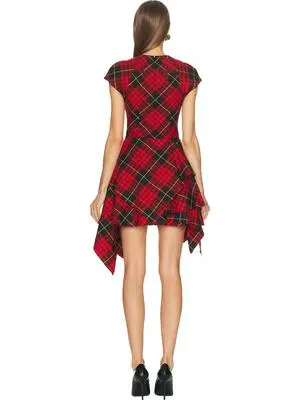 Alexander McQueen High Neck Mini Dress - Red, Black, & Yellow