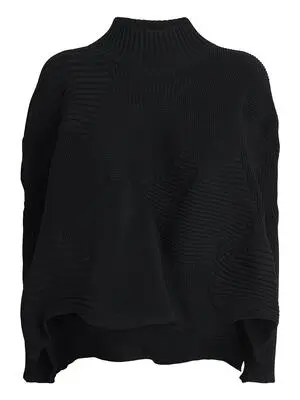 Issey Miyake Kone Kone High-neck Top - Black