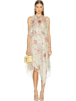 Alexander McQueen Ruffled Day Dress Ivory