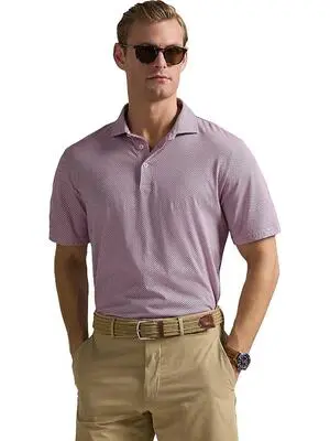 Polo Ralph Lauren Classic Fit Geometric Jersey Polo Shirt - Carmel Pink