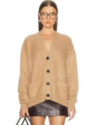 Acne Studios Plush Cashmere Cardigan Light Brown
